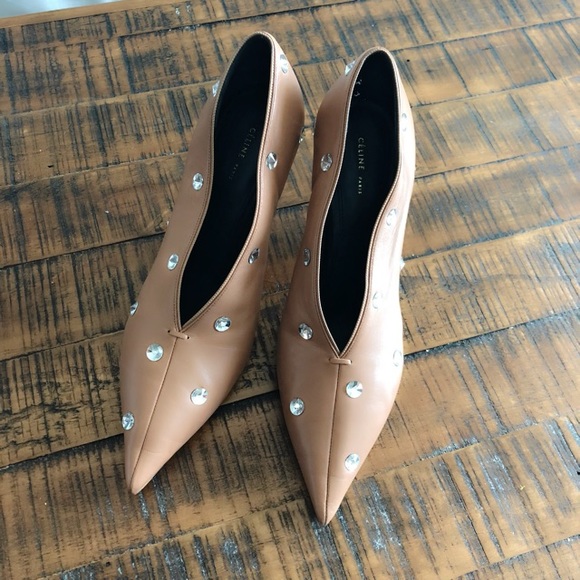 Celine | Shoes | Celine Womens Leather Pumps Rhinestone | Poshmark
